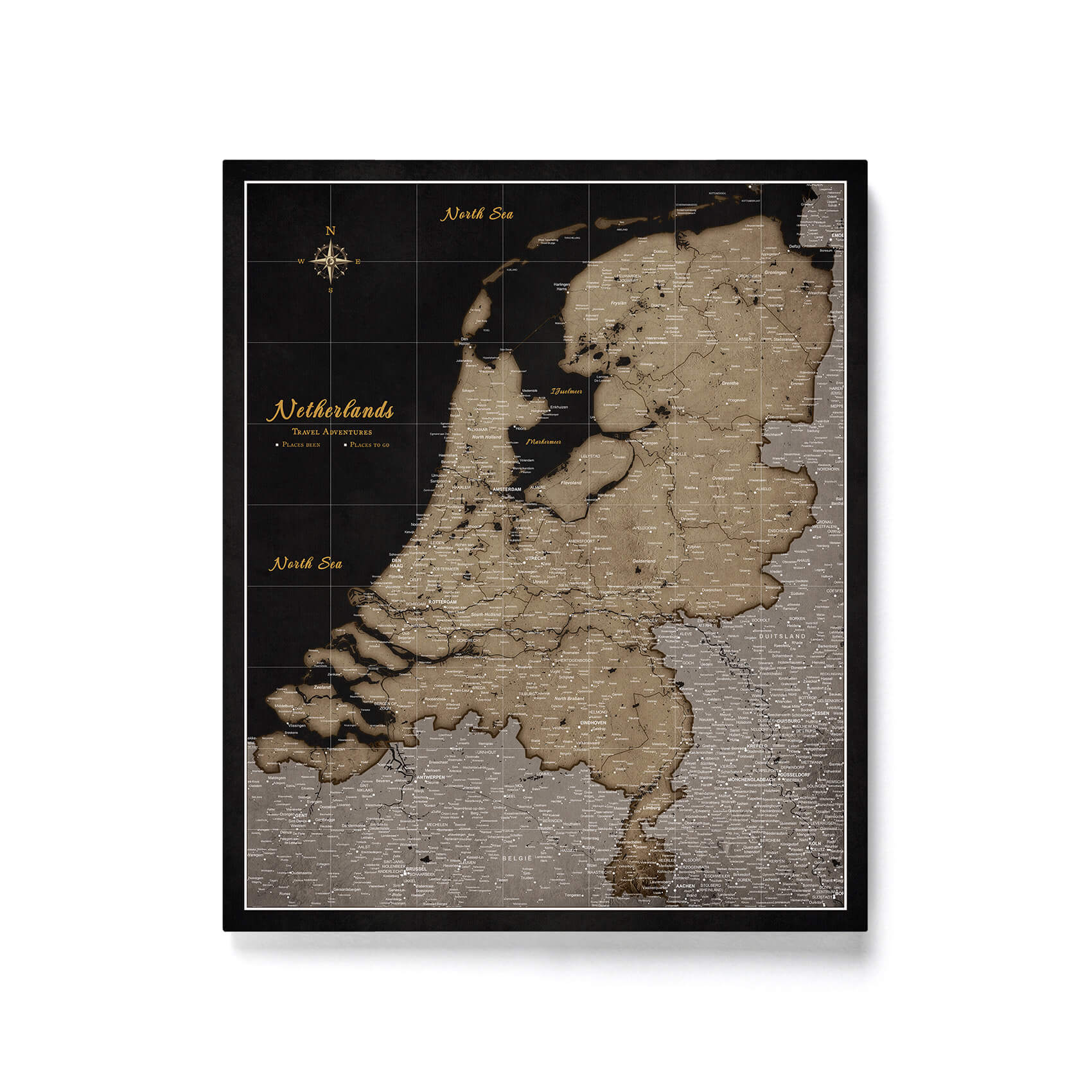 Push Pin Netherlands Map Retro Pinboard Gift For Trveler