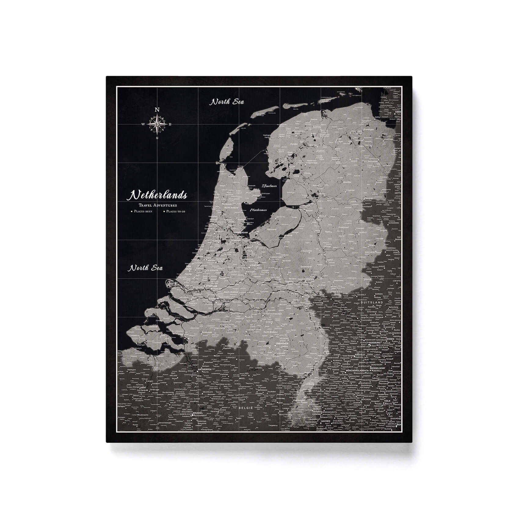 Push Pin Netherlands Map Retro Pinboard Gift For Trveler