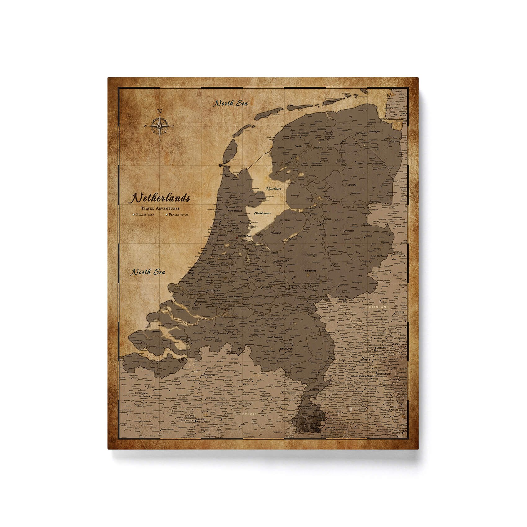 World Travel Map With Pins Push Pin Europa Mapa Płótno Europa Mapa Wall ...
