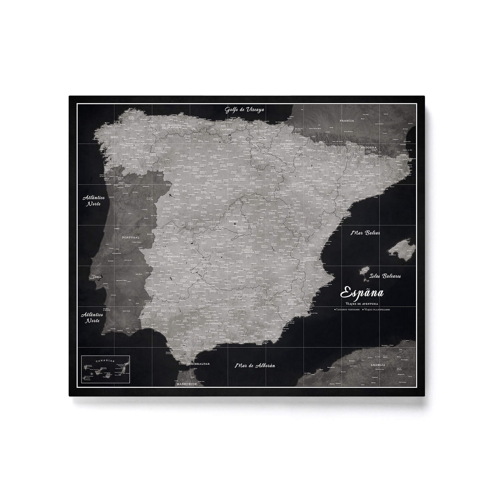 Push Pin Spain Map Retro Brown Pinboard Gift For Trveler