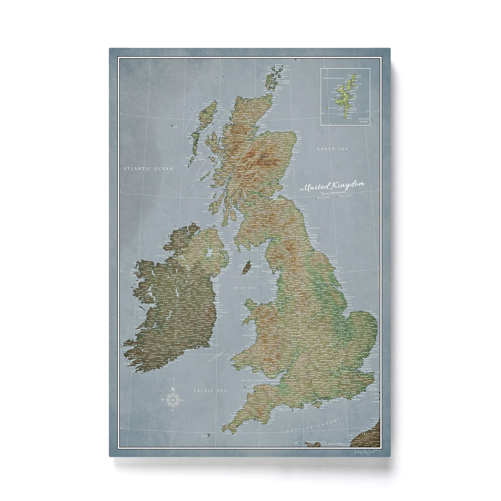 Push Pin Europe Map Retro Brown Pinboard Gift For Trveler