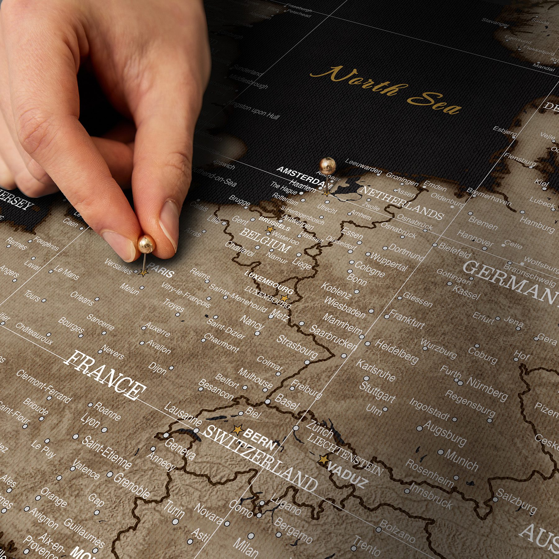 Push Pin Europe Map Multicolor Pinboard Gift For Trveler