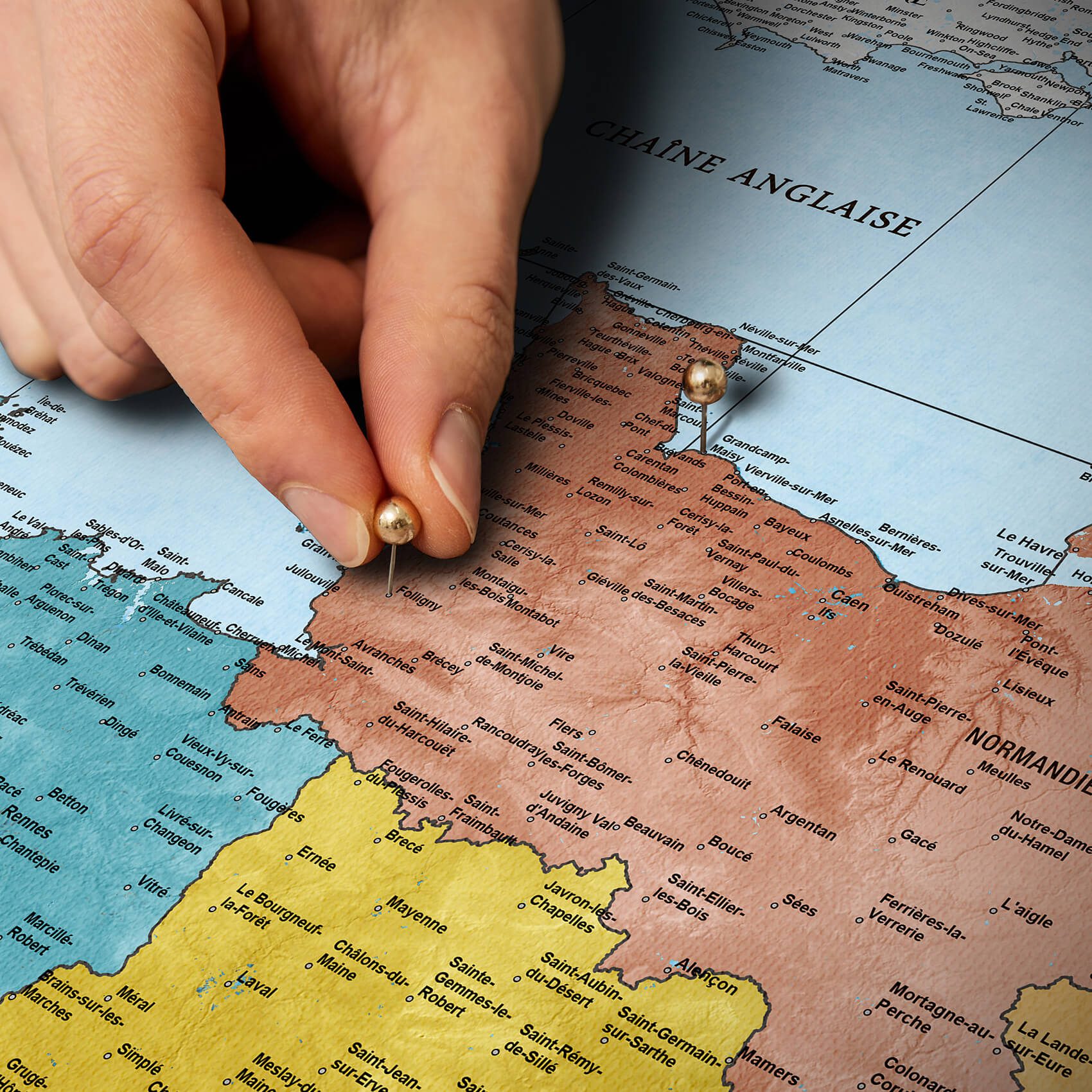 Push Pin USA Map Retro Brown Canvas Pinboard Gift
