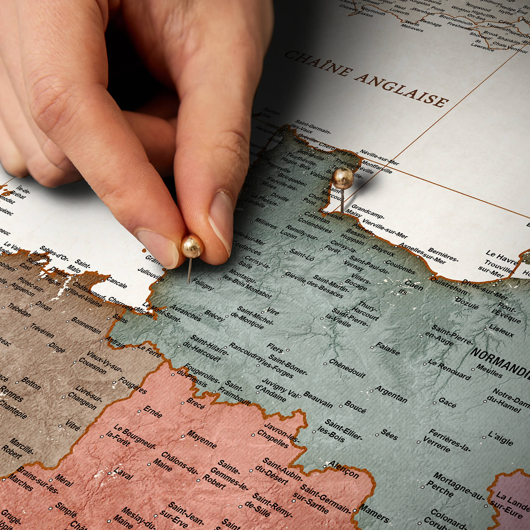 Push Pin World Map Vintage Light For Travelers