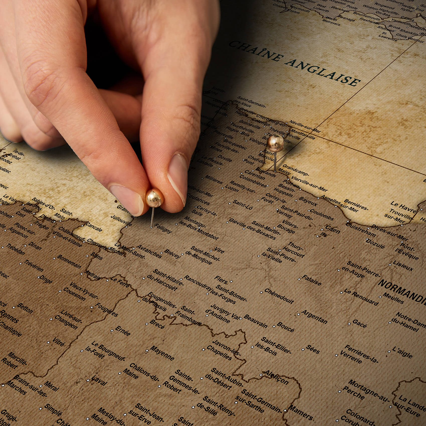 Push Pin France Map Vintage Light Pinboard Gift For Trveler
